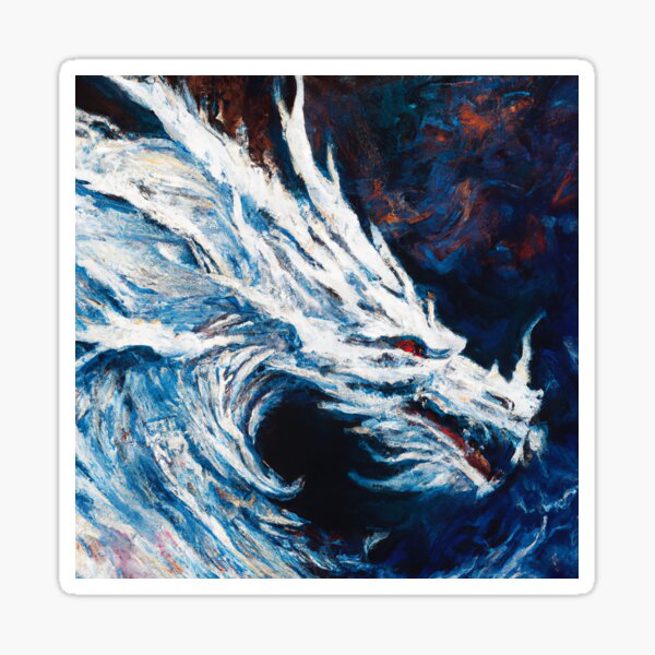 "Mythical old wise white dragon" Sticker for Sale by Walker-X | Redbubble