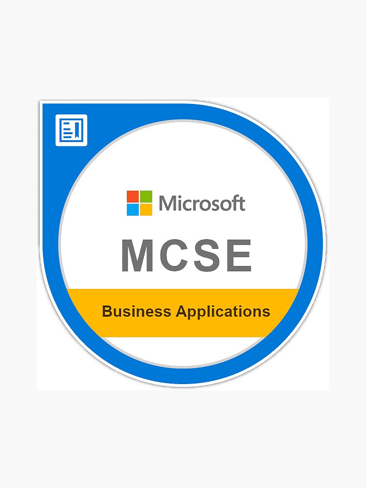 "Microsoft MCSE business applications certificate certification sticker" Sticker for Sale by ...
