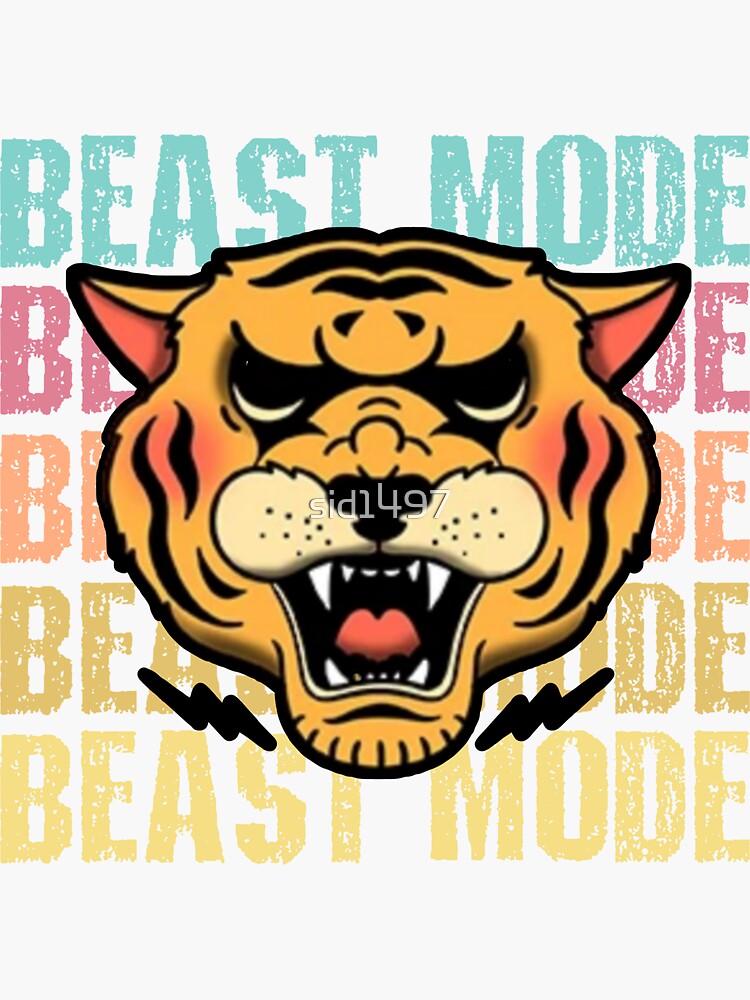 "Vintage Beast mode - Tiger " Sticker for Sale by sid1497 | Redbubble