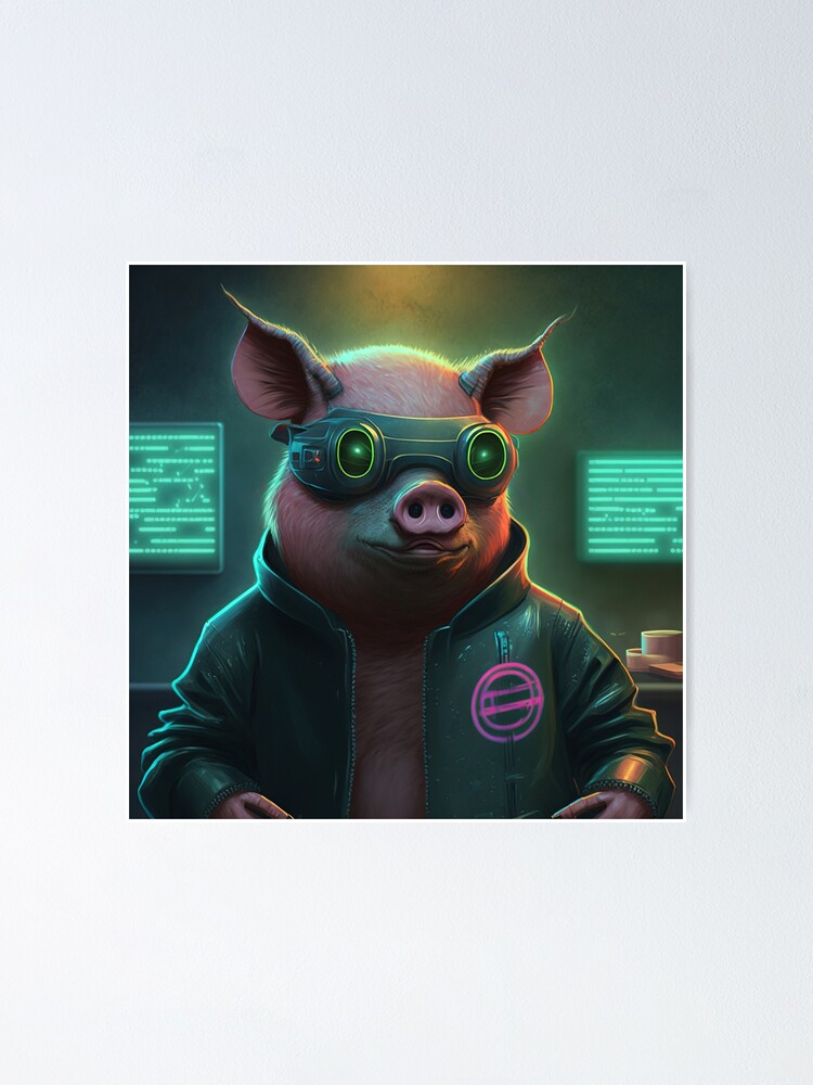 "Pig from the future" Poster for Sale by AnimalArtPhotos | Redbubble