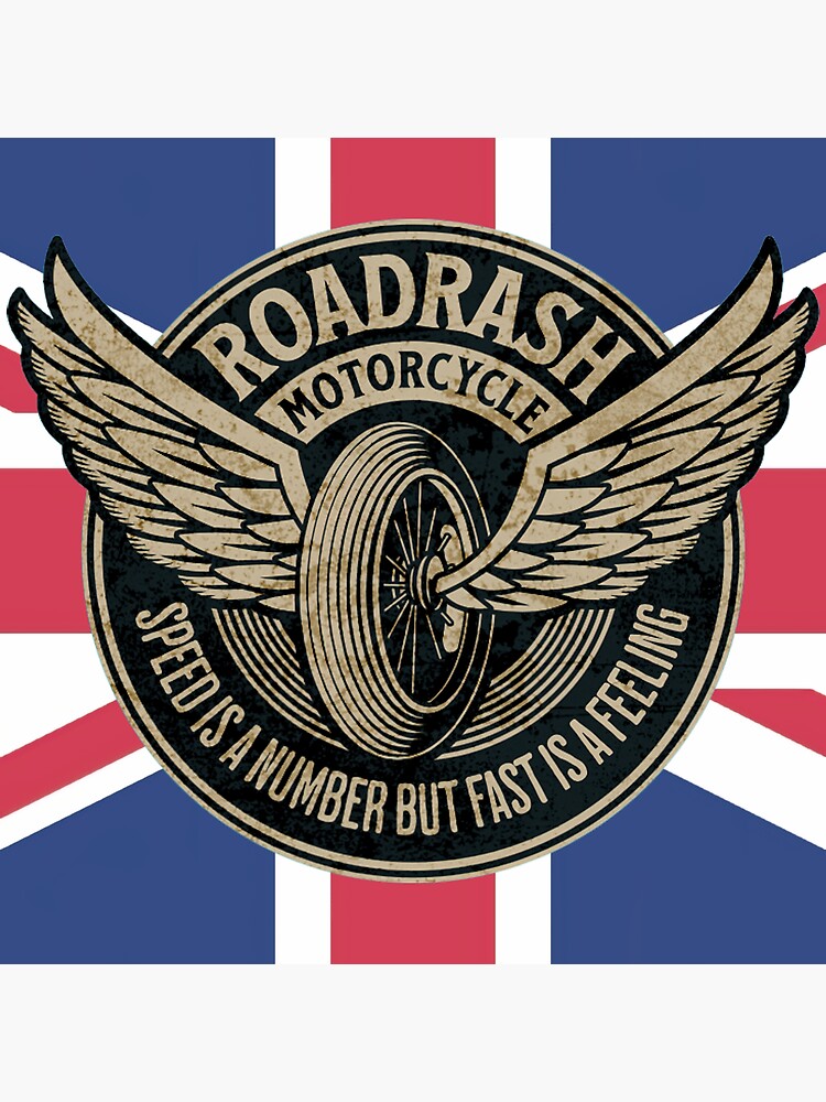 "Faded Union Jack Roadrash Motorcycle" Sticker for Sale by SuffolkMakam ...