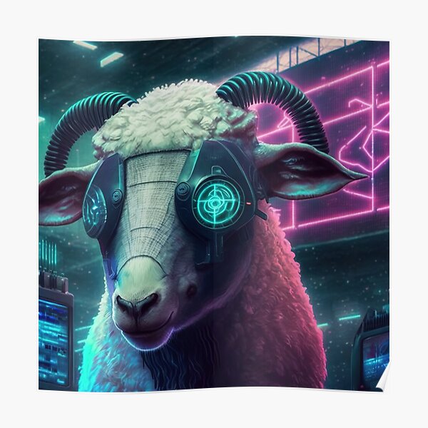 " Cool cyberpunk future sheep" Poster for Sale by AnimalArtPhotos ...