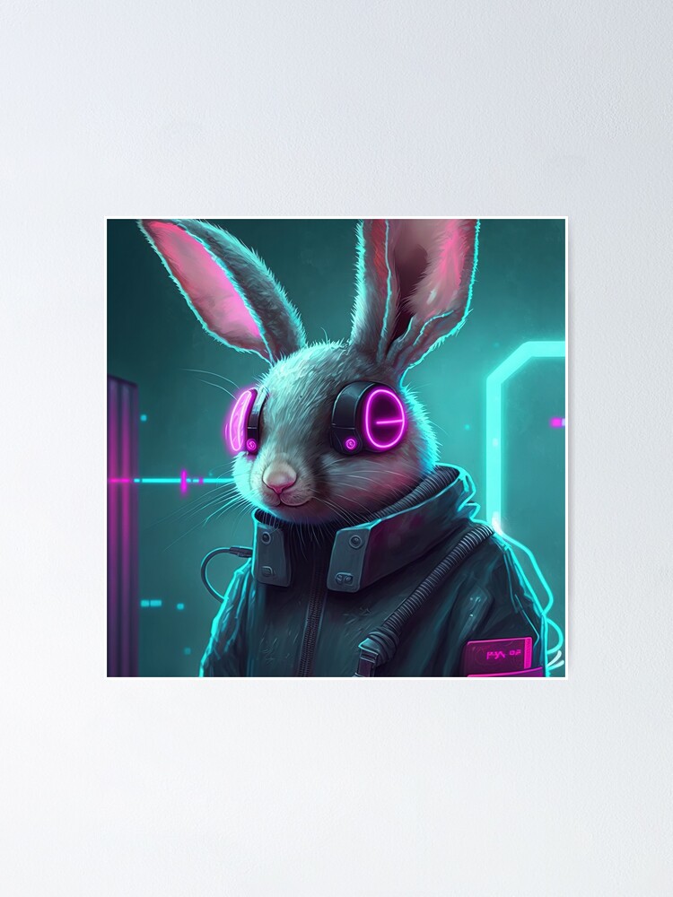 "Funky rabbit" Poster for Sale by AnimalArtPhotos | Redbubble