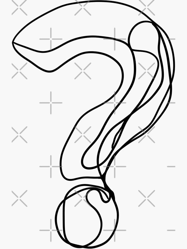 "Aesthetic question mark doodle" Sticker for Sale by KatyaDesigns ...