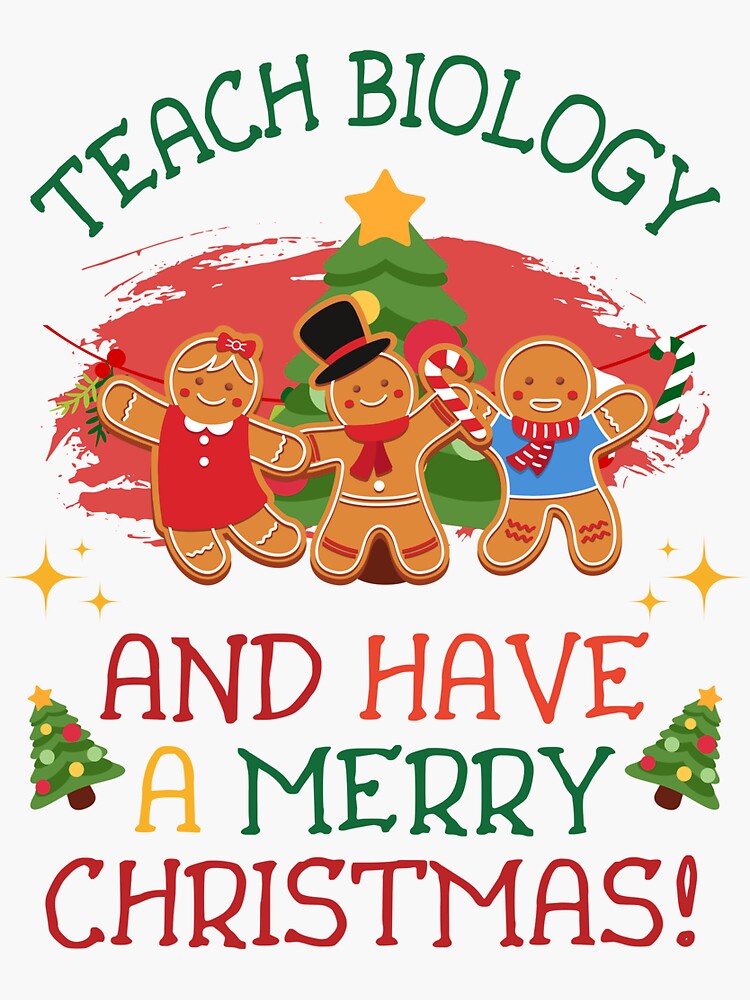 "Biology Teacher Christmas " Sticker for Sale by myspookycuties | Redbubble