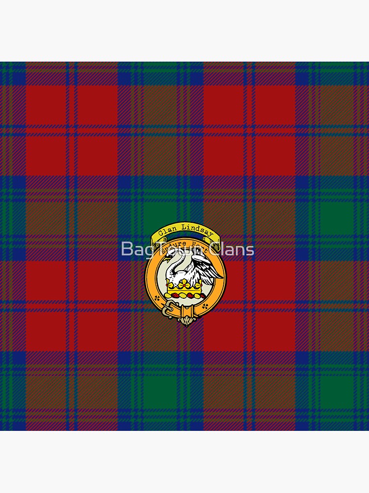 "Lindsay Scottish Tartan and Crest" Sticker for Sale by ljrigby | Redbubble