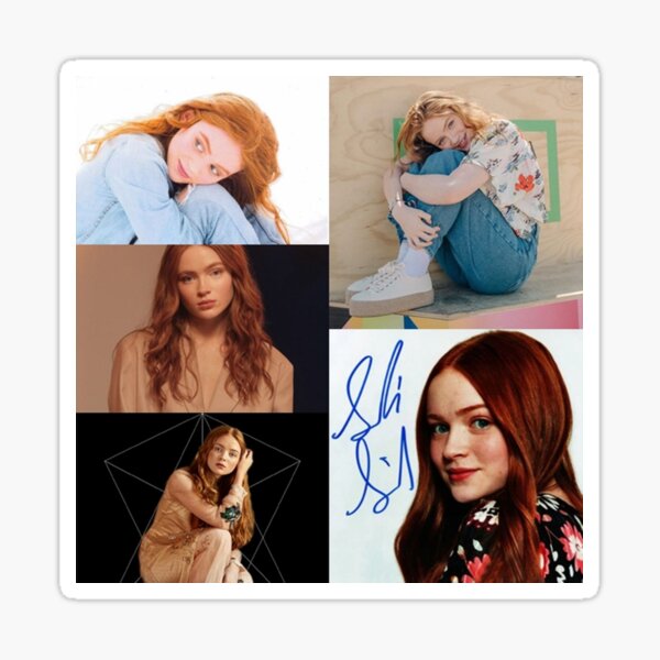 "sadie sink Signed" Sticker for Sale by tar1 | Redbubble