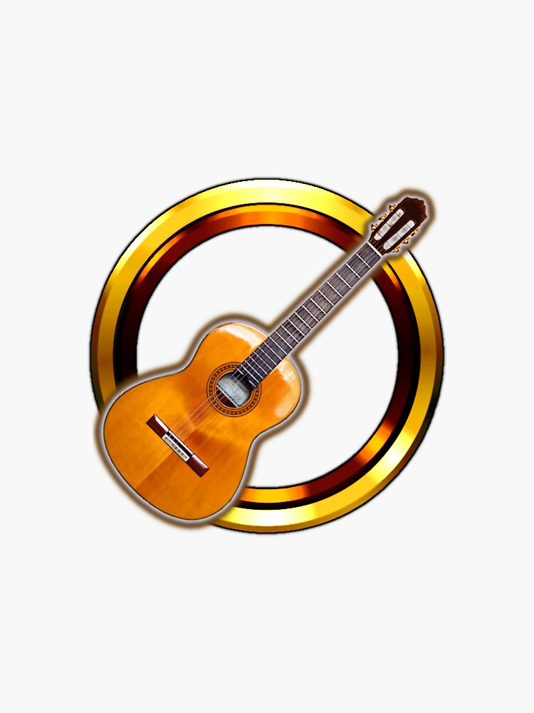 "Acoustic guitar logo" Sticker for Sale by FirzeCrescent | Redbubble