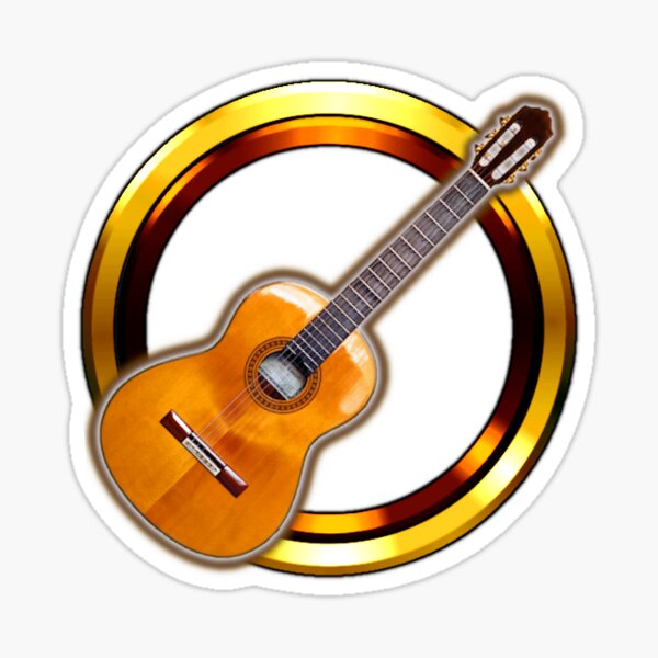 "Acoustic guitar logo" Sticker for Sale by FirzeCrescent | Redbubble