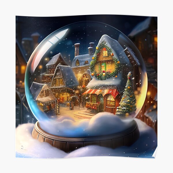 "Super cute christmas snow globe" Poster for Sale by XmasPatterns ...