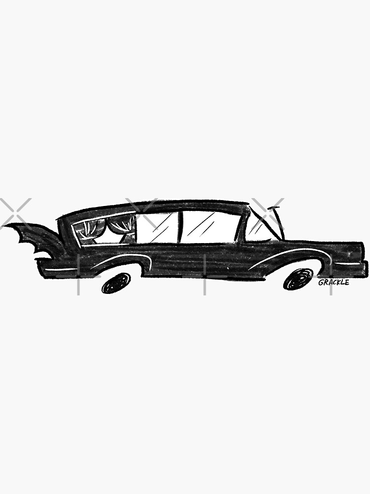 "Retro Hearse" Sticker for Sale by JanGrackle | Redbubble