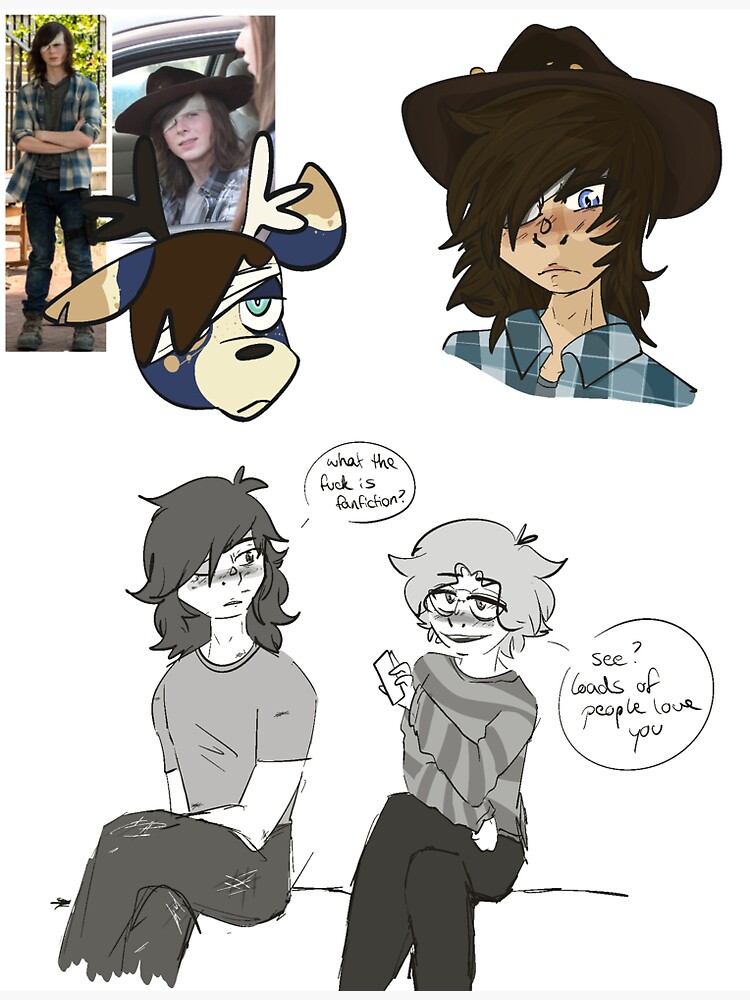 Carl Grimes Fan Art Assortment Sticker For Sale By Ohshoot Redbubble