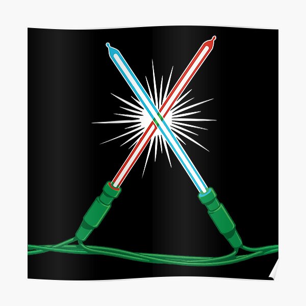 "Lightsaber Christmas Lights" Poster for Sale by MalteseArtist | Redbubble