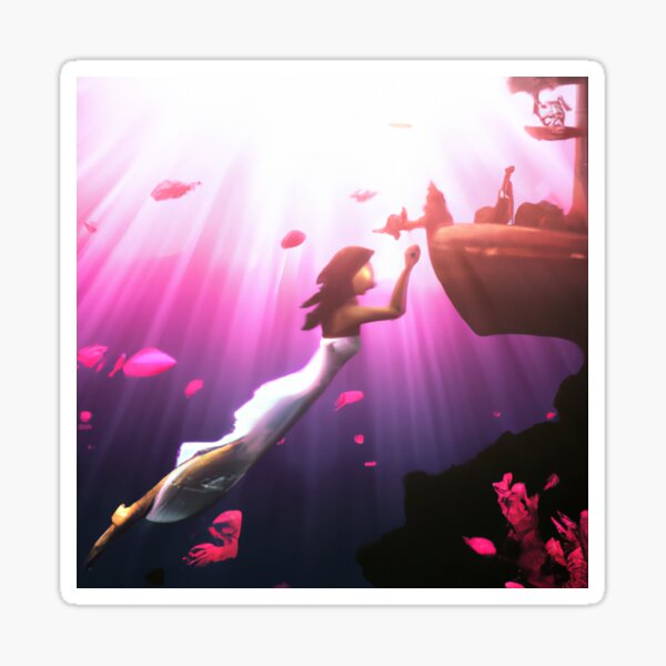 "Woman Below The Sea" Sticker for Sale by andydavistech | Redbubble