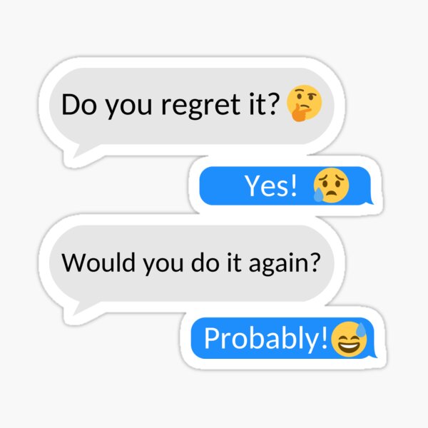 "Regret Sticker" Sticker for Sale by BestandUnique | Redbubble