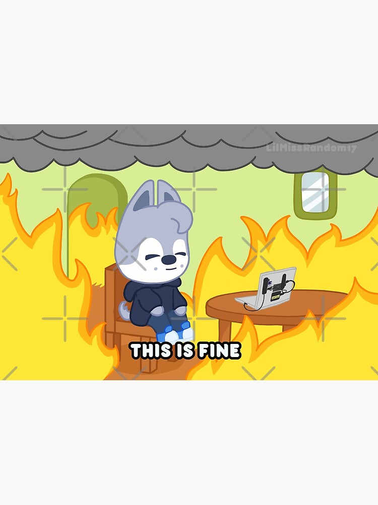 " STRAY KIDS (SKZOO) Wolf Chan This Is Fine Meme" Art Print for Sale by ...