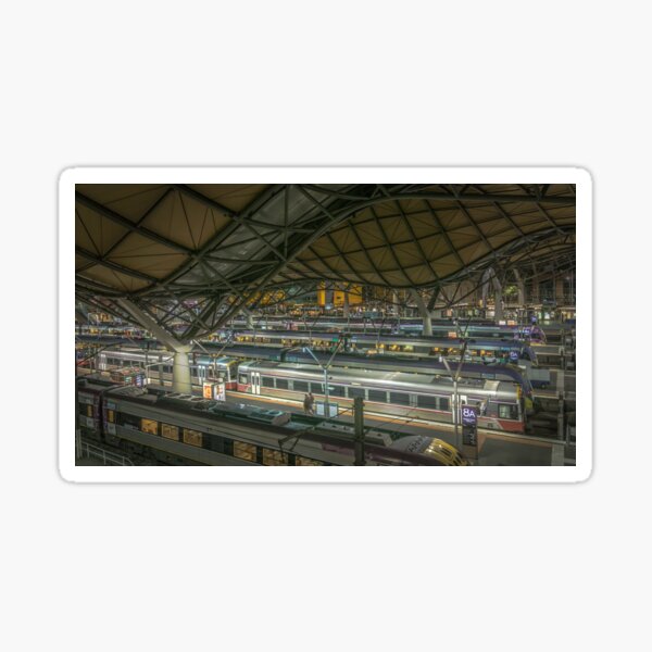 "Trains at Southern Cross Station - Melbourne, Victoria" Sticker for ...