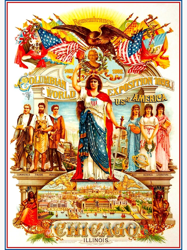 "CHICAGO : Vintage 1893 Worlds Fair Advertising Print" Poster for Sale ...