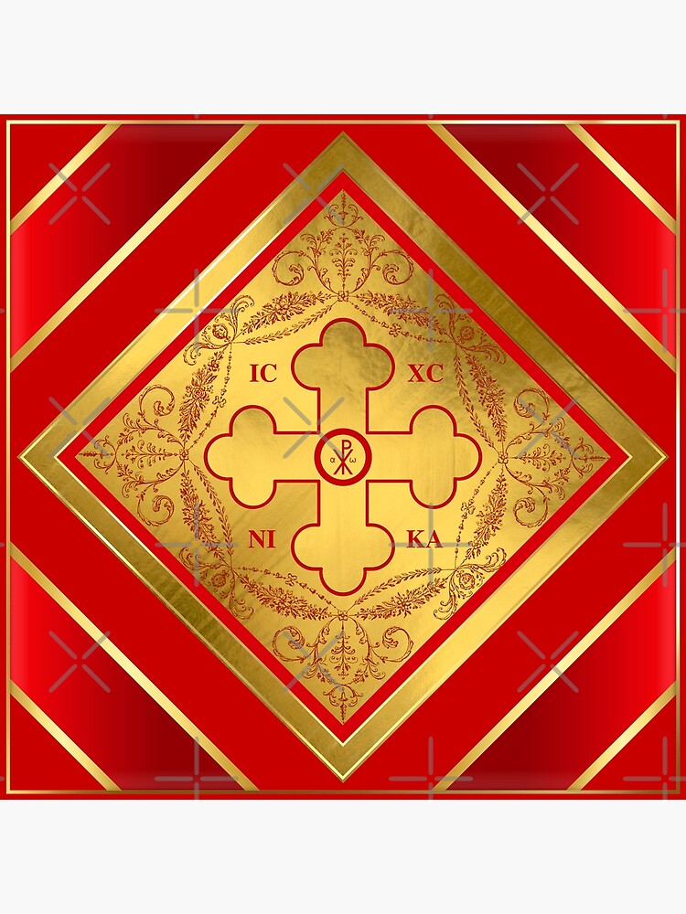 "Greek Orthodox Cross Gold Leaf Red" Poster for Sale by Yiorgosnj13 ...