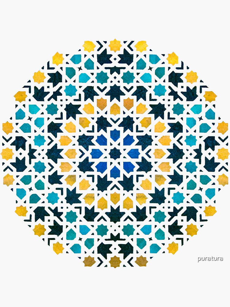 "Alhambra tessellation" Sticker for Sale by puratura | Redbubble