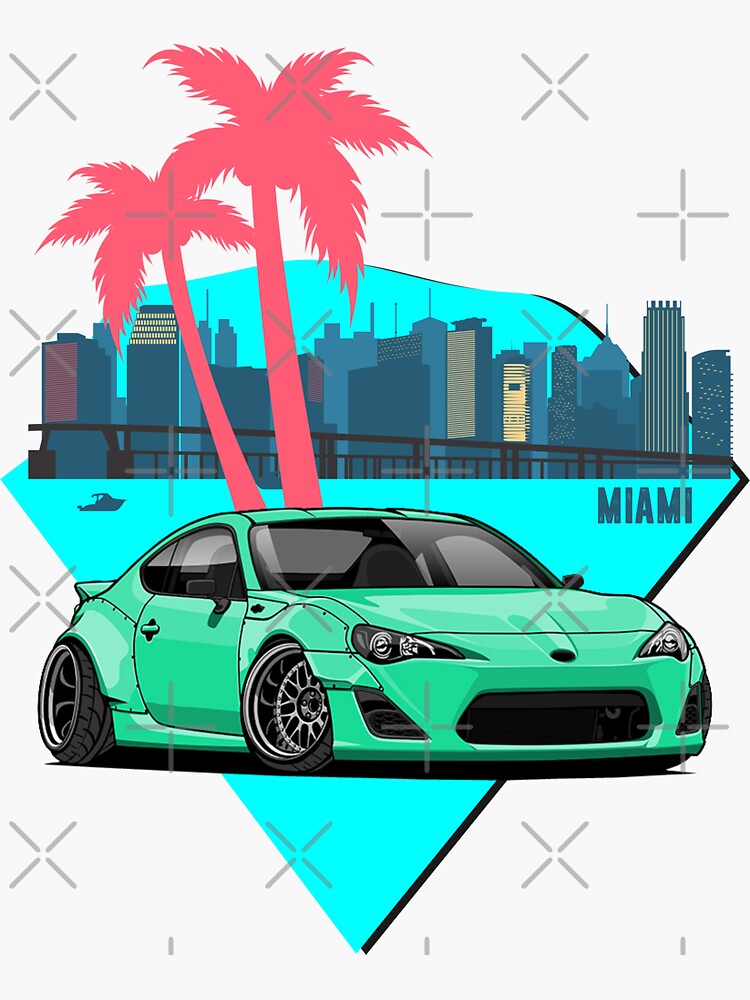 "Tropical JDM Tuning & Drift Car BRZ GT86 Fan" Sticker for Sale by ...
