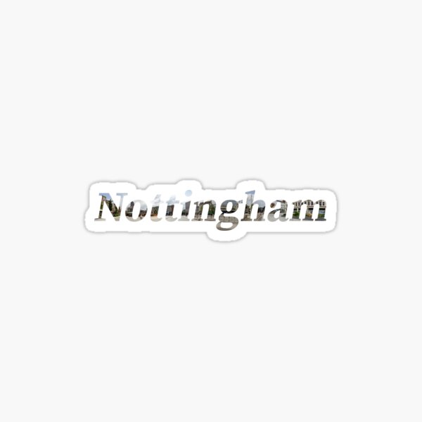 "Nottingham City Centre, The Old Market Square Panorama, Text" Sticker ...