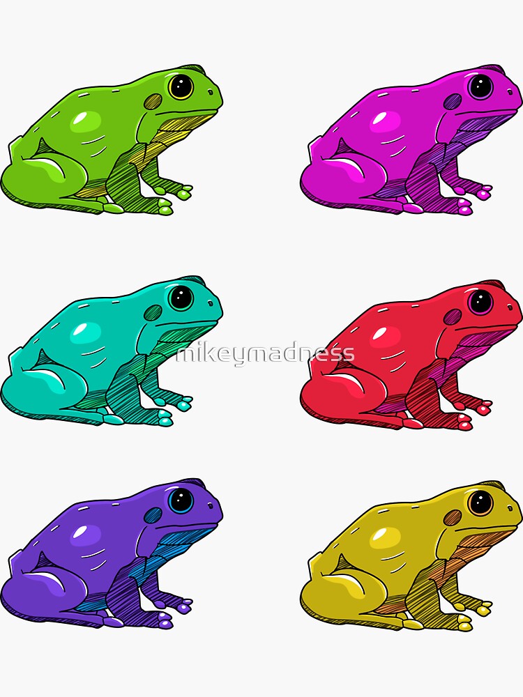 "Fat Frog Assorted Colors sticker-pack" Sticker for Sale by ...