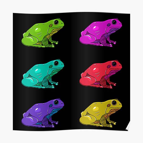 "Fat Frog Assorted Colors sticker-pack" Poster for Sale by mikeymadness ...