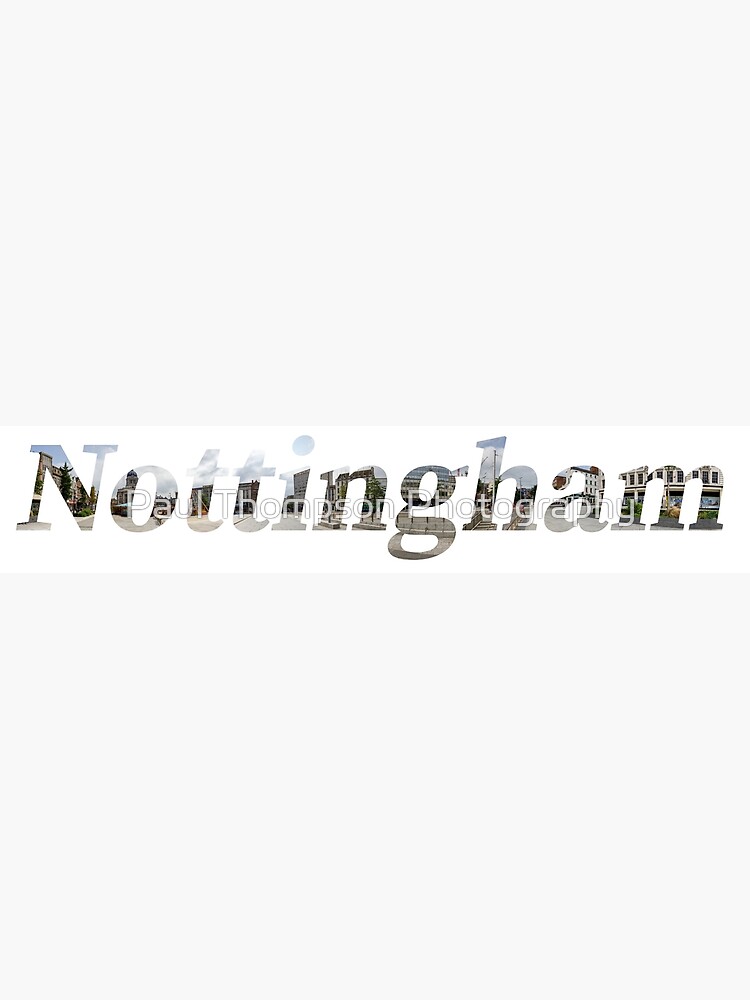 "Nottingham City Centre, The Old Market Square Panorama, Text" Poster ...
