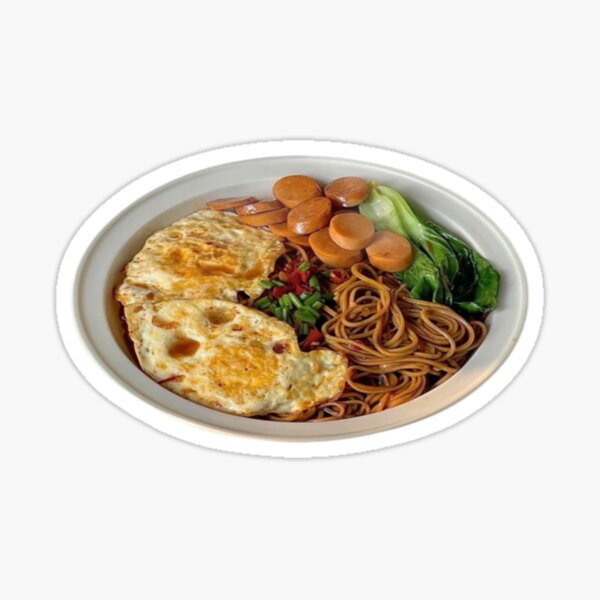 "Noodles Hotdog & Fried eggs" Sticker for Sale by Kito-Kato | Redbubble