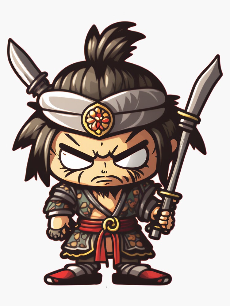 "Chibi Samurai" Sticker for Sale by flowinglobe | Redbubble