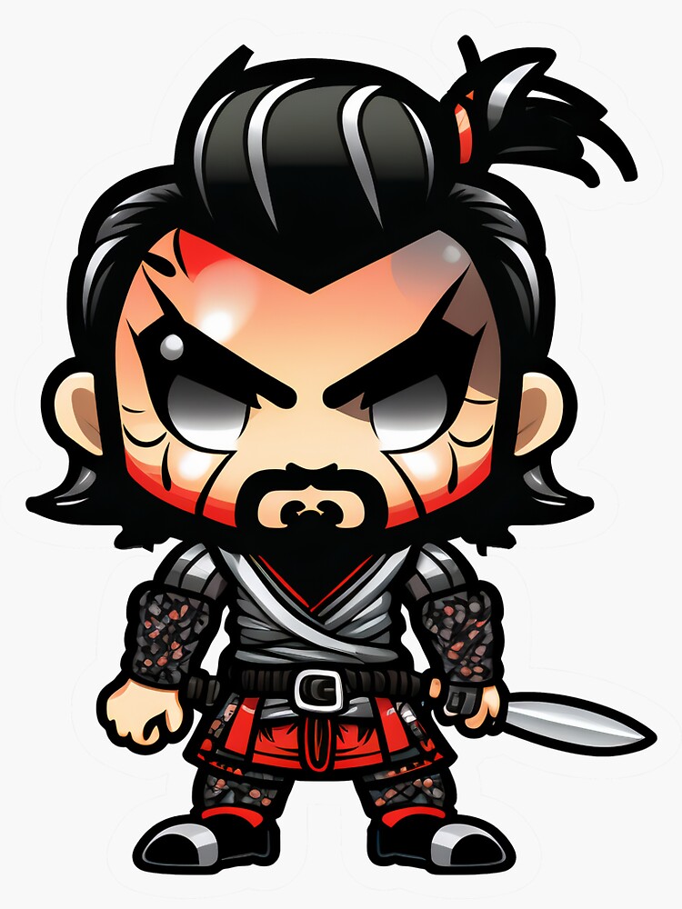"Chibi Samurai" Sticker for Sale by flowinglobe | Redbubble