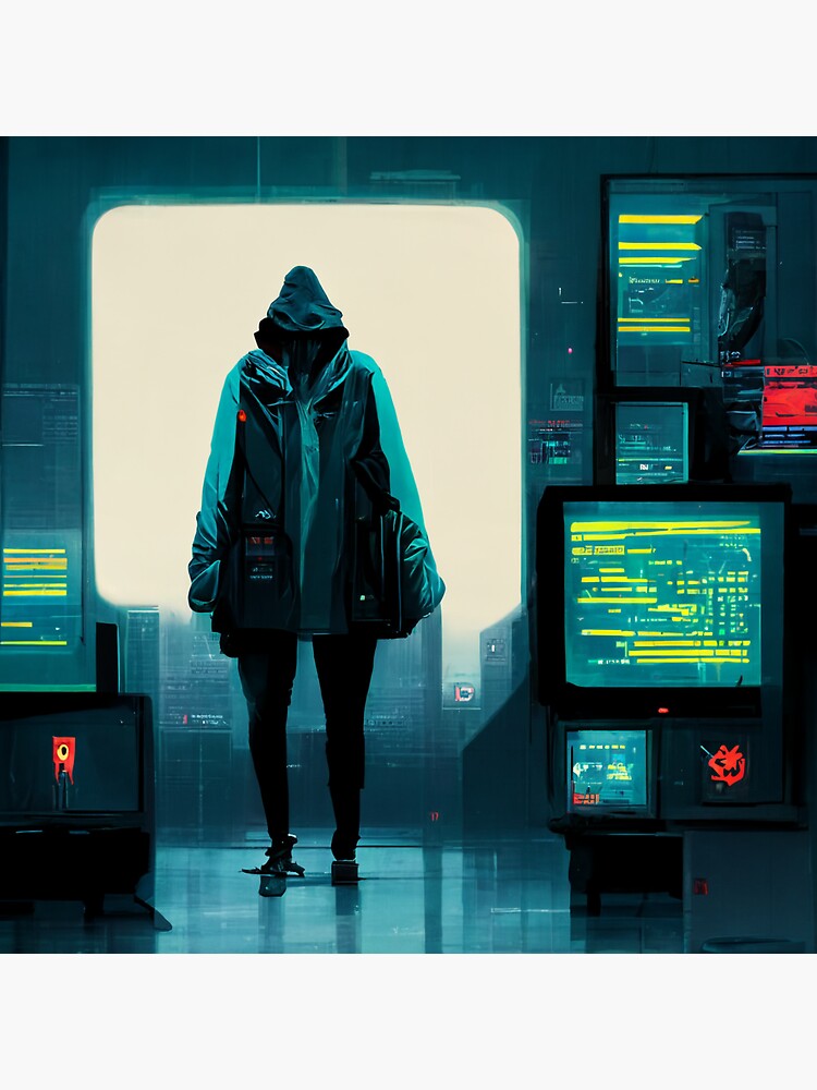 "Cyberpunk Hacker Art" Sticker for Sale by UpField | Redbubble