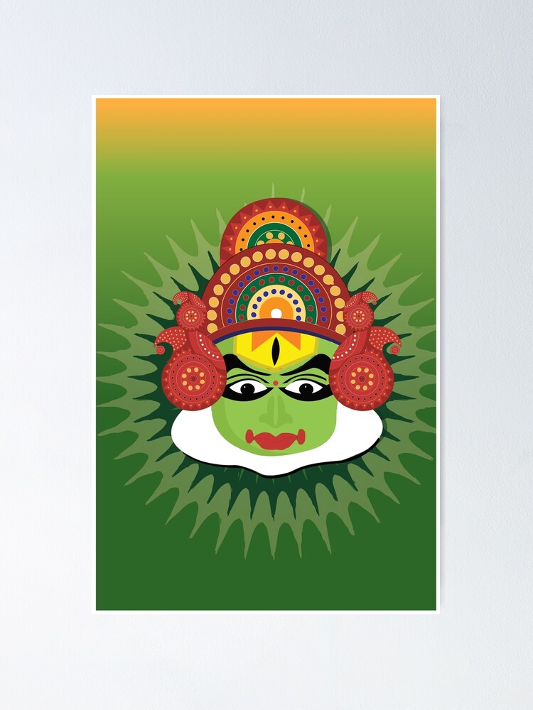 "Kathakali dancer illustration " Poster for Sale by zorbdesigns | Redbubble