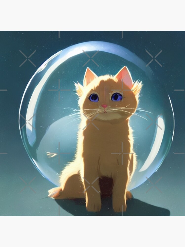 "Kawaii White Cat Bubble Kitten bubble kitty close up face makoto focus ...