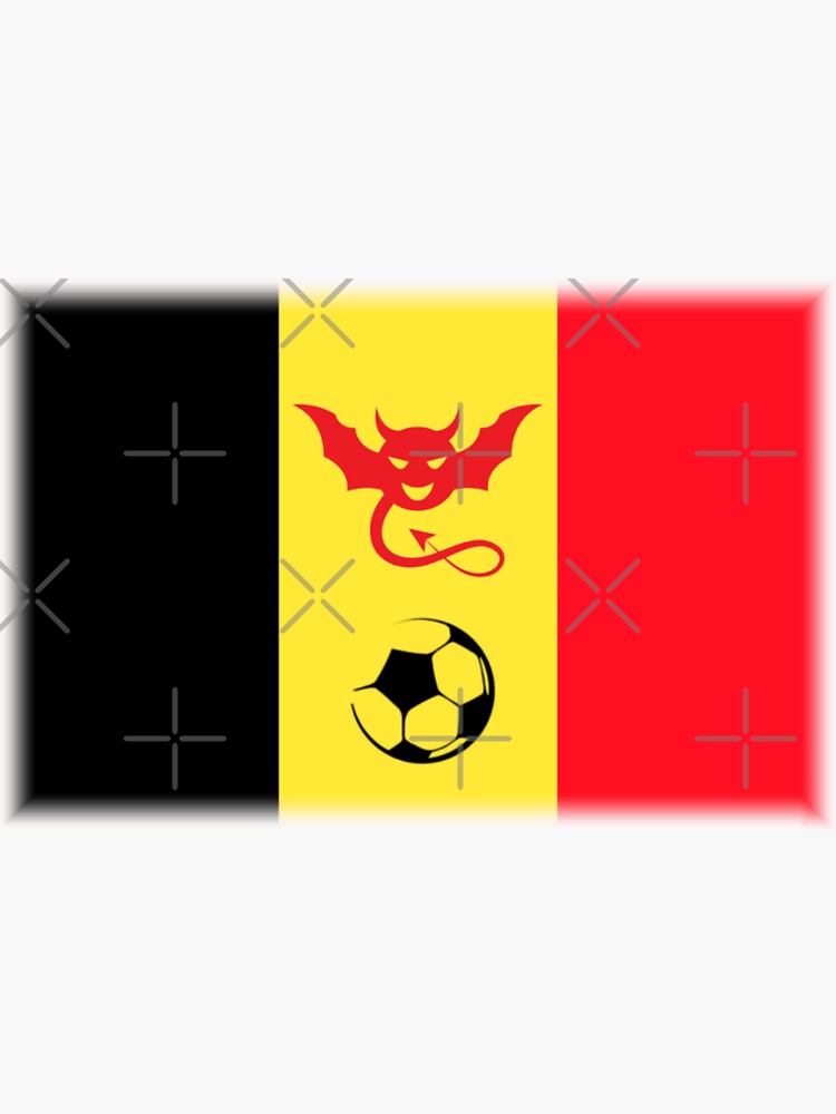 "Belgium Soccer Footbal Red Devil Flag Logo" Sticker for Sale by ...