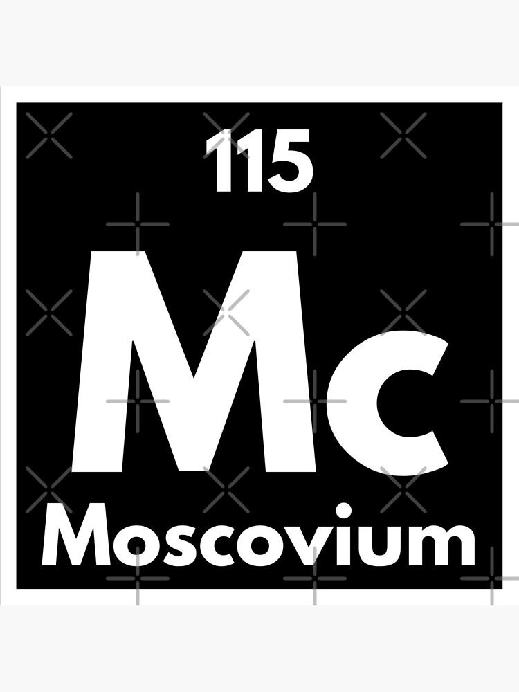 Póster «Número de elemento de tabla periódica 115 Mc Moscovium» de ...