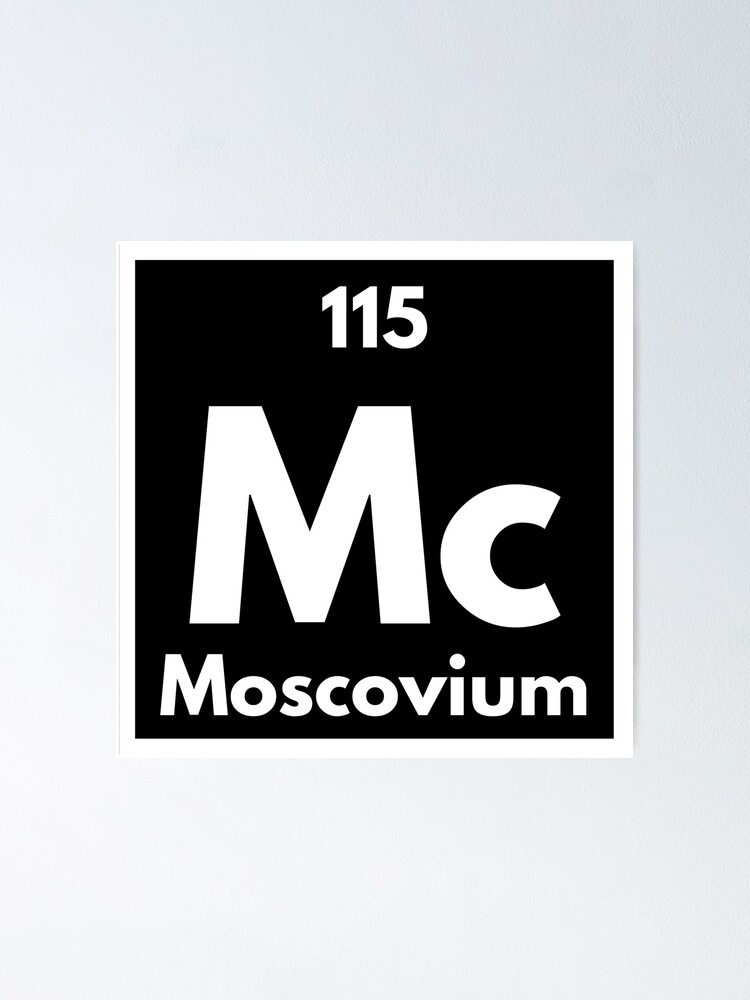 "Periodic Table element number 115 Mc Moscovium" Poster for Sale by ...