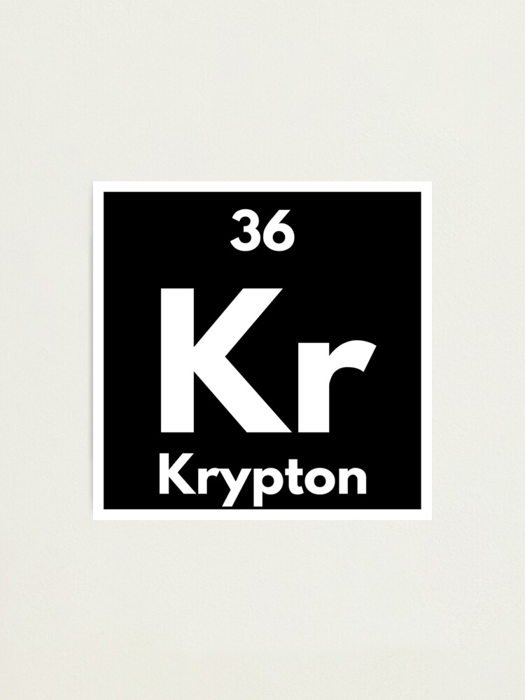 Impression photo « Numéro d'élément du tableau périodique 36 Kr Krypton ...