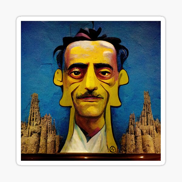 "Simpsons Dali walking around Barcelona" Sticker for Sale by ...
