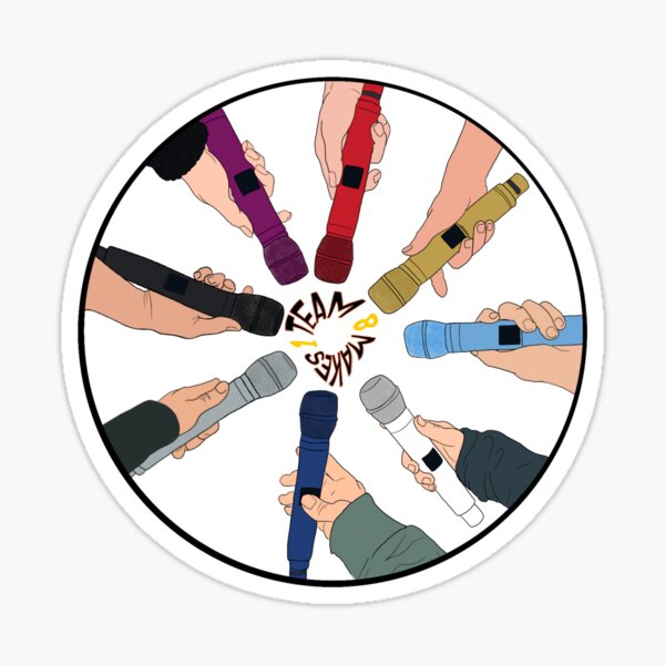 "8 Makes 1 Team" Sticker for Sale by Lillie-Lena | Redbubble