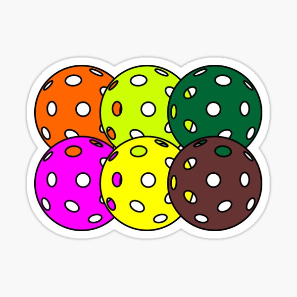"PICKLEBALL!! colour of balls" Sticker for Sale by Garage21Studio ...