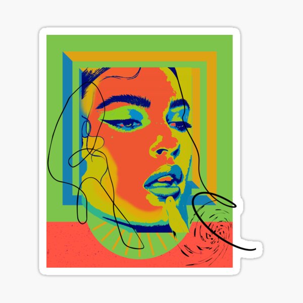 "Original Pop Art / Colourful Portrait " Sticker for Sale by ...