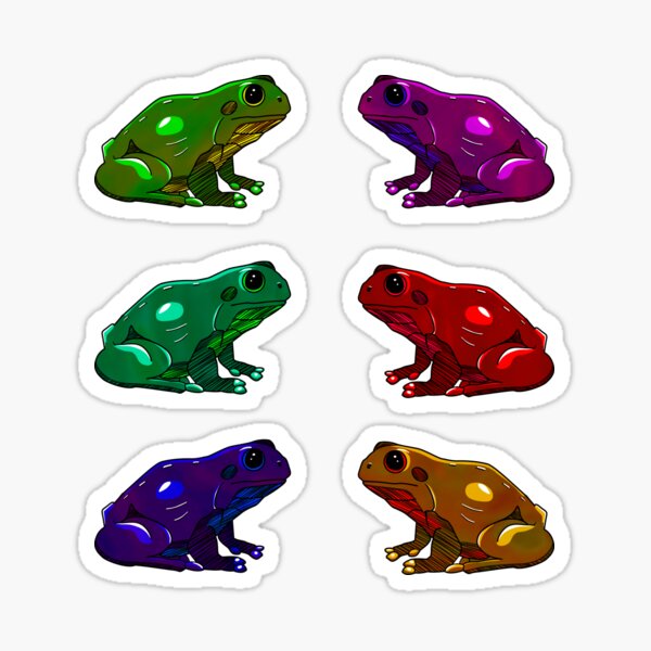 "Fat Frog Assorted Colors sticker-pack" Sticker for Sale by ...