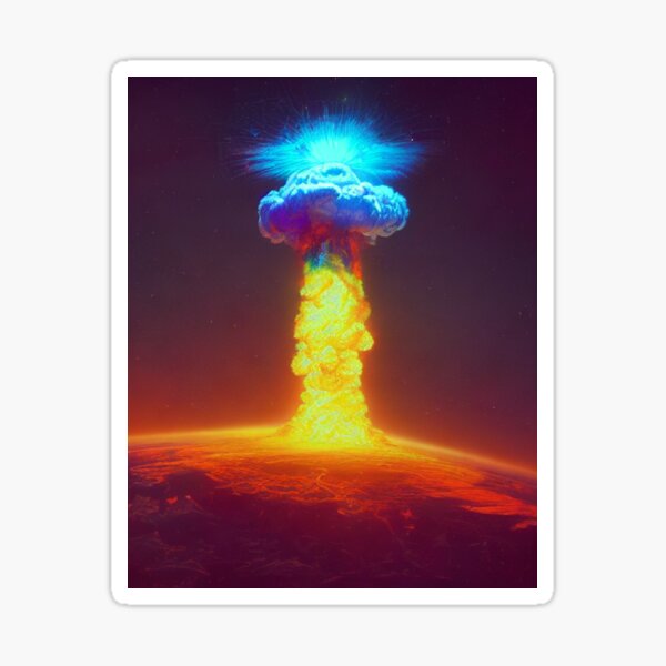 "MASSIVE EXPLOSION " Sticker for Sale by Ramdom-Ai-Art | Redbubble