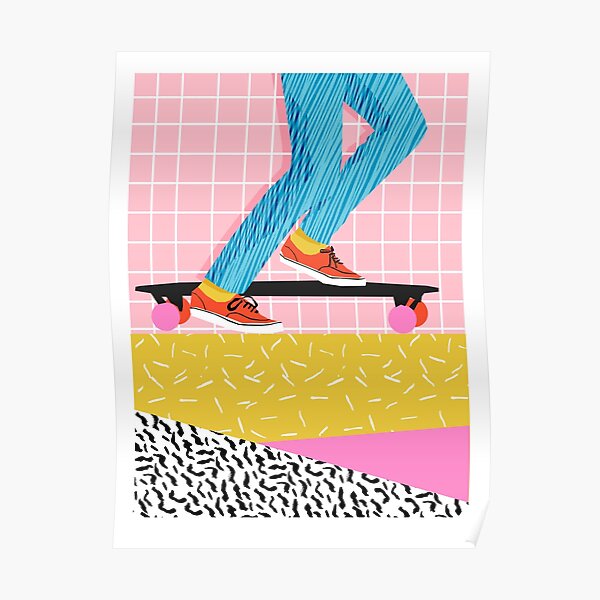 "Chavvy - memphis skateboarder long boarding retro patterns 1980's ...