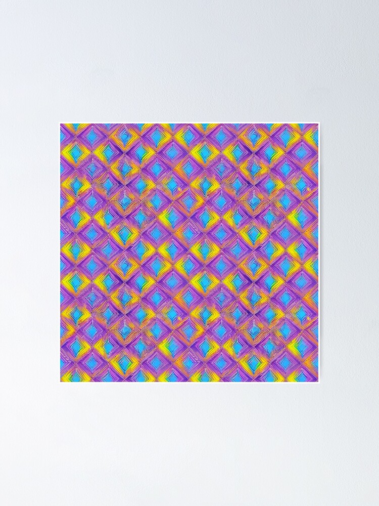 "Geometric diamond pattern - psychedelic" Poster for Sale by ai-aitist ...