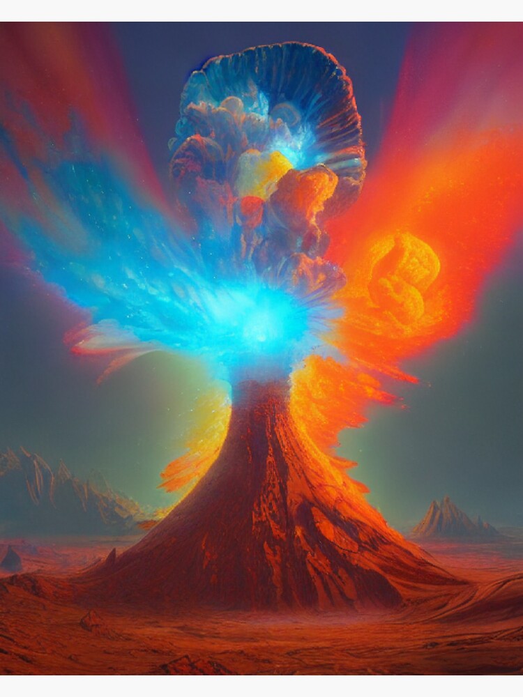 "BEAUTIFUL VOLCANIC ERUPTION" Sticker for Sale by Ramdom-Ai-Art | Redbubble