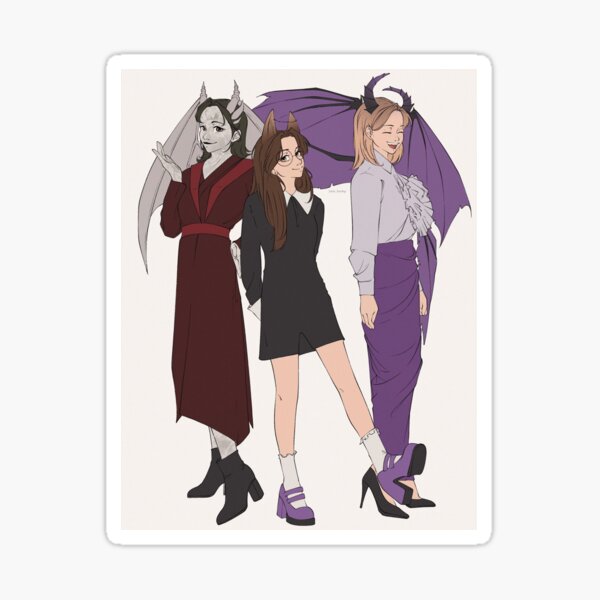 "Group commission " Sticker for Sale by lulu-lucky | Redbubble