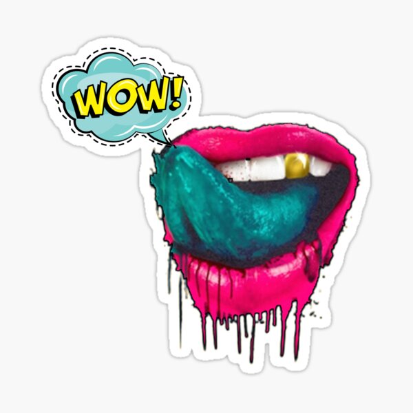 "Wow! LIPS" Sticker for Sale by Karimiro-1 | Redbubble